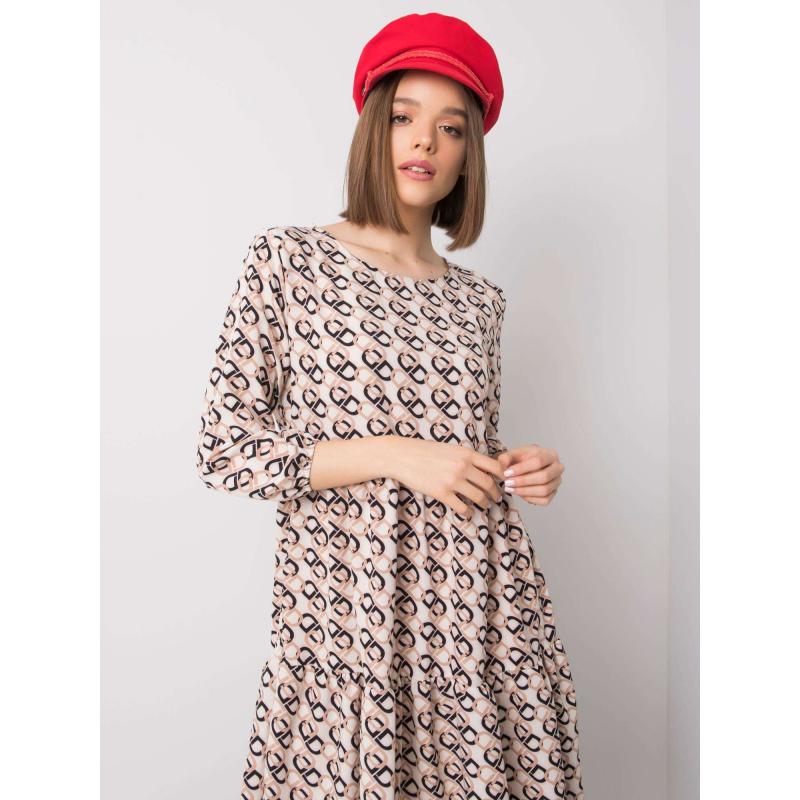 Libby RUE PARIS női fodros ruha ekrü színben | TheyWear.hu